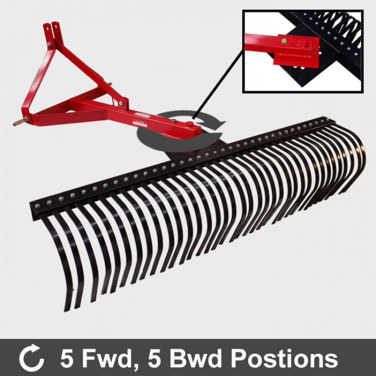1500mm 5ft Landscape Stick Rake 3 Point Linkage | QualityJack