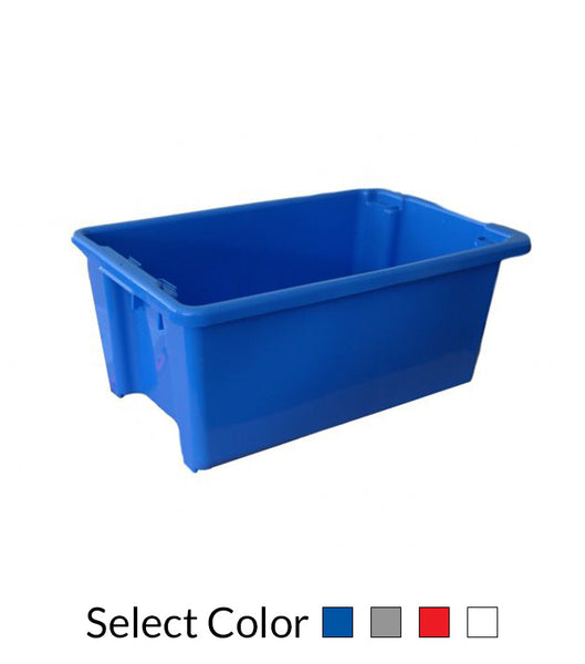 52L Plastic Crate Stack & Nest Container 645 X 413 X 276Mm Blue Ih051