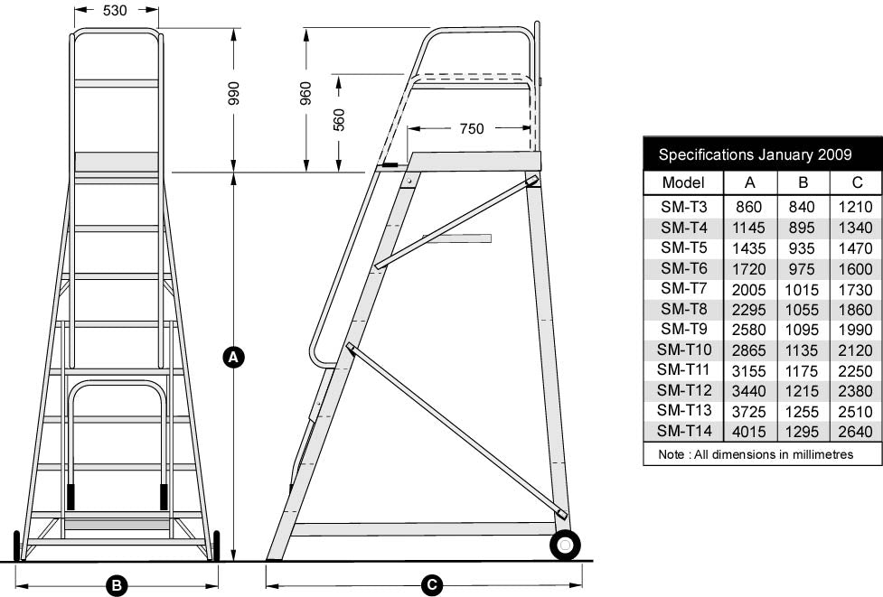Stockmaster Tracker Order Picking Ladder