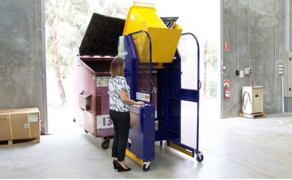 150kg Simplicity Plus Wheelie Bin Tipper, Powered Wheelie Bin Lifter